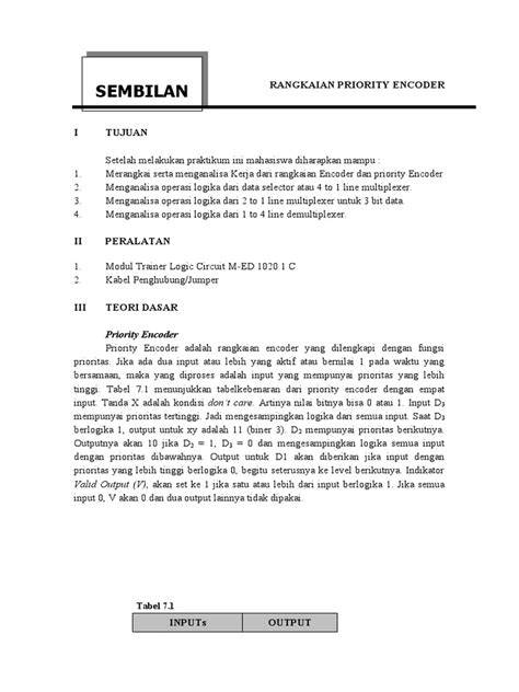 Rangkaian Priority Encoder Pdf Teknologi And Rekayasa