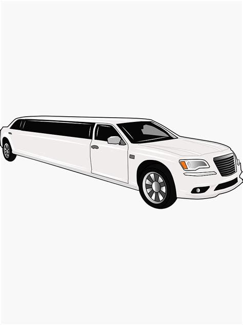 Limousine Cartoon Illustration Sticker For Sale By Misscartoon