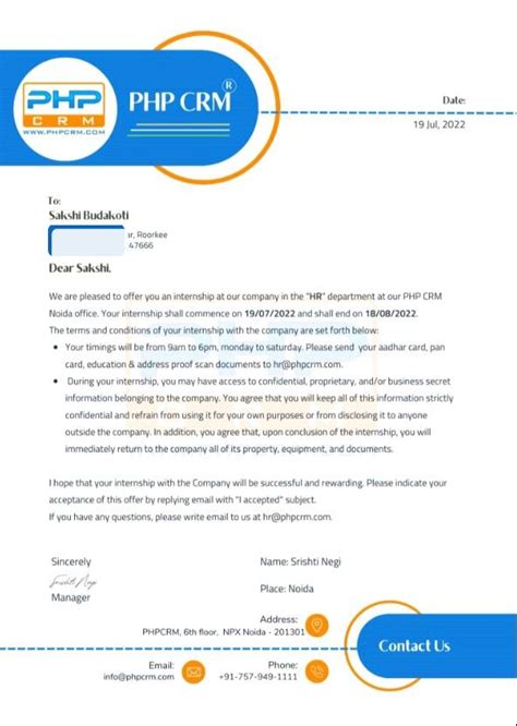 Sakshi Budakoti On Linkedin Internship Hr Phpcrm Php Crm