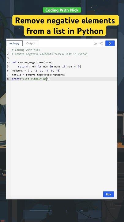Remove Negative Elements From A List In Python Phython