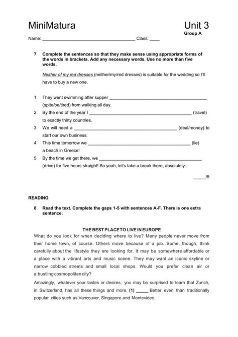 Focus Unit Test Worksheet Live Worksheets 47 Off