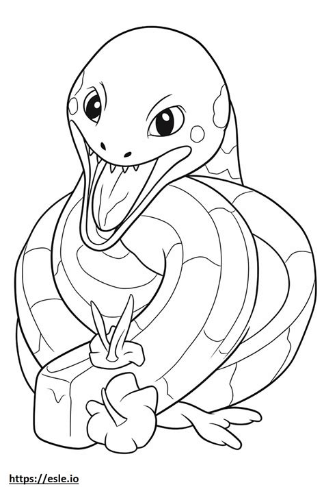Lemon Blast Ball Python Kawaii Coloring Page