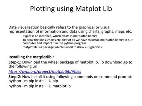 Visualization And Matplotlib Using Pythonpptx