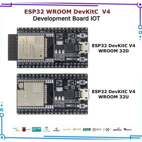 jual esp32 devkitc v4 esp 32 wroom 32u 32d development board iot