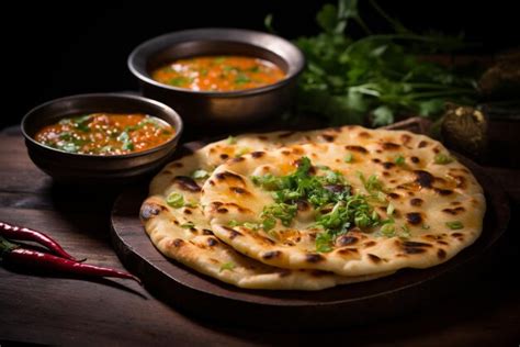 Spicy Matar Kulcha Photo For Lunch Premium Ai Generated Image