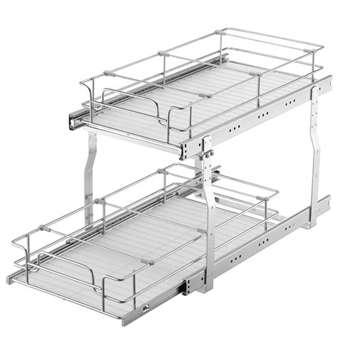 Vevor Pull Out Shelf Storage Cabinet 2 Tier 12x21x15