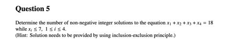 Solved Question 5determine The Number Of Non Negative