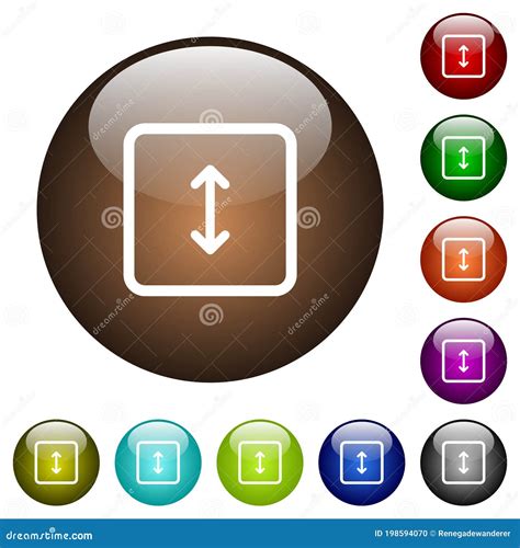 adjust object height color glass buttons stock vector illustration of