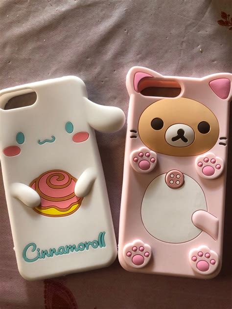 Harajuku Kawaii Rilakkuma Korilakkuma Pink Cat Silicone Iphone Case