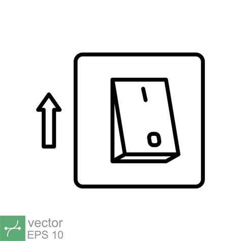 Light On Electric Switch Icon Simple Outline Style Power Turn On Button Toggle Switch On