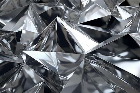 Premium Ai Image Abstract Metallic Silver Triangular Pattern 3d Render Illustration Of Modern