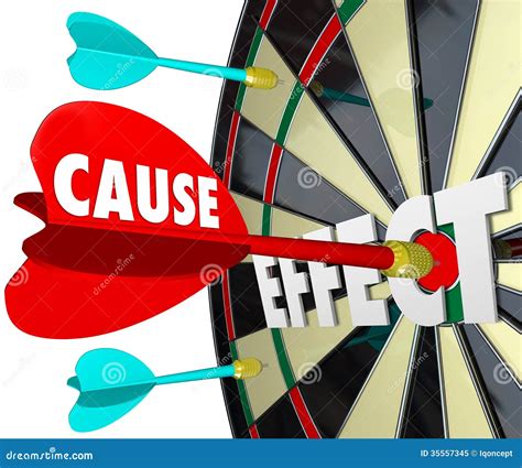 Cause And Effect Dart Board Practice Equals Winning Game Royalty Free