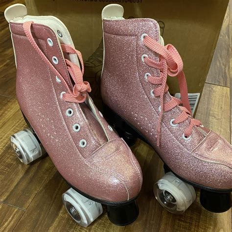 Pink Sparkly Roller Skates Light Up Wheels Marked Depop