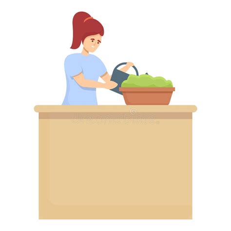 Housewife And Household Chores Icon Set Stock Vector Illustration Of