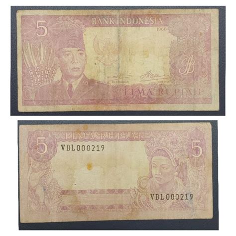 Jual Uang Kuno Negara Indonesia Sukarno Rupiah Tahun Slow Nomor Seri Kondisi VF Original