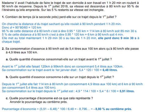 Qcm Concours Gratuits Correction Problème De Mathématique Trajet