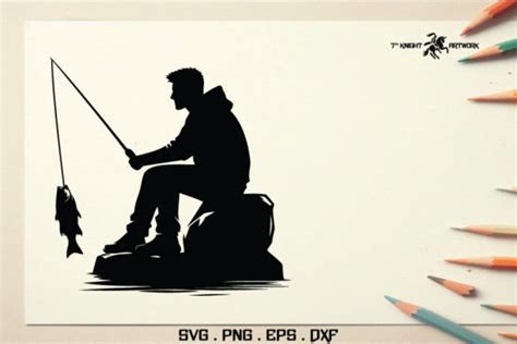 Fisherman Silhouette Svg Graphic By Seventh Knight Artwork · Creative