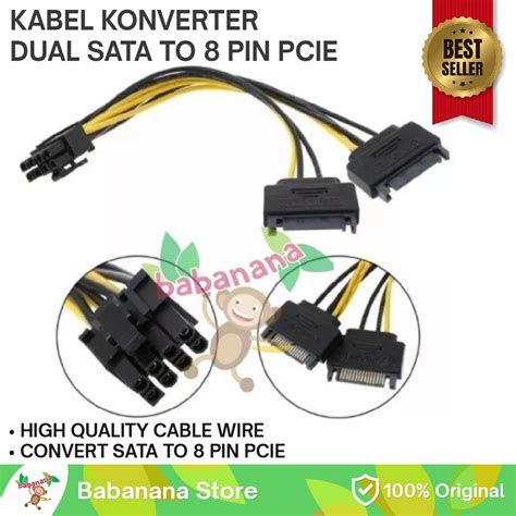 Jual Kabel Dual Sata Power To 8 Pin VGA Power 6 2 Cable Splitter Cabang