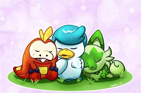 Sprigatito Fuecoco And Quaxly Pokemon Drawn By Aludra