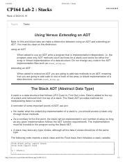 CP164 Lab 2 Stacks Pdf 1 18 2020 CP164 Lab 2 Stacks CP164 Lab 2