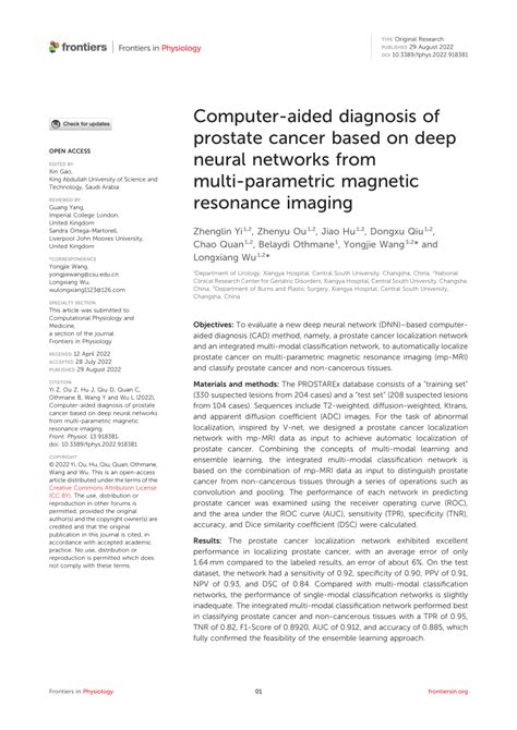 Pdf Computer Aided Diagnosis Of Prostate Cancer Based On Deep Neural