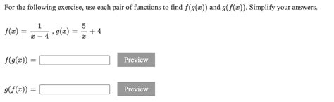 Solved For The Following Exercise Use Each Pair Of