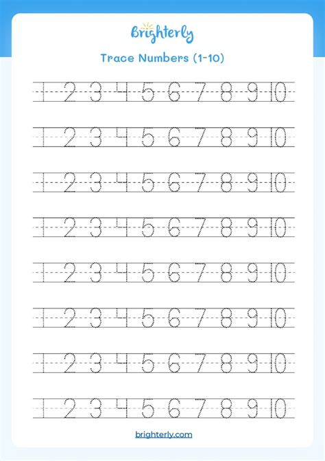 Free Printable Number Tracing Worksheets PDF Brighterly