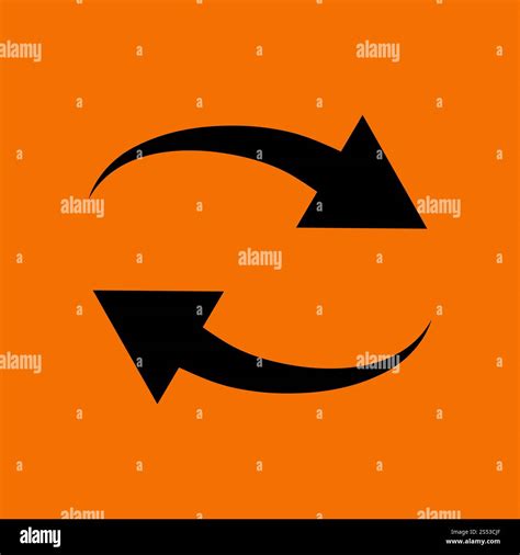 Interaction Icon Black On Orange Background Vector Illustration Stock
