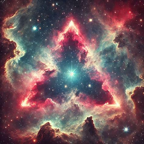 Triangle Shaped Nebula A Nebula Shaped Like A Triangle With A Po Stock