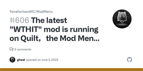 The Latest Wthit Mod Is Running On Quilt，the Mod Menu Update Detect