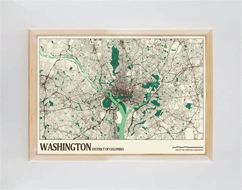 Washington Dc Street Map Etsy