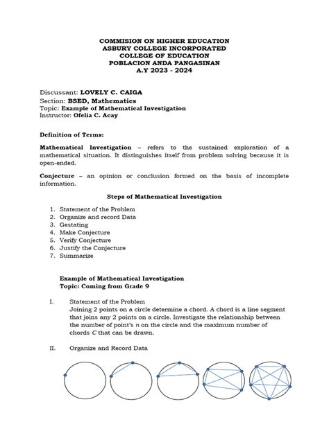 Example Of Mathematical Investigation Pdf