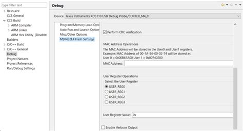 CCS MSP432E401Y Writing MAC Address Using CCS MSP Low Power