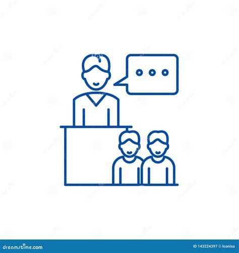 Seminar Line Icons Signs Vector Set Linear Concept Outline Illustration