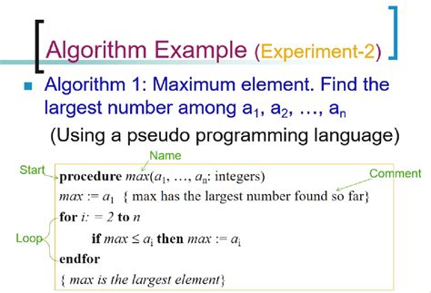 Solved Algorithm Example Experiment 2 Algorithm 1 Maximum Element