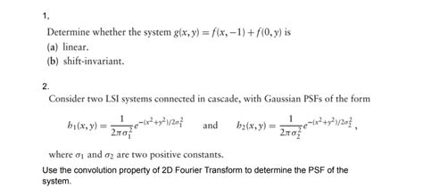 Solved 1 Determine Whether The System Gxyfx 1f0y