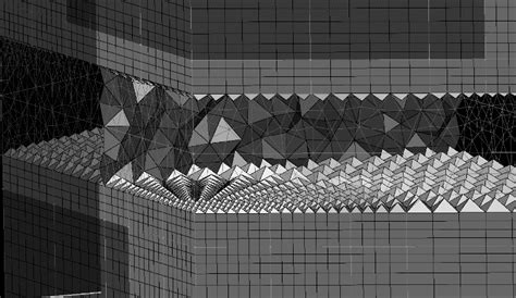 Coarse Mesh Detail View With Exposed Unstructured Region Joining Two