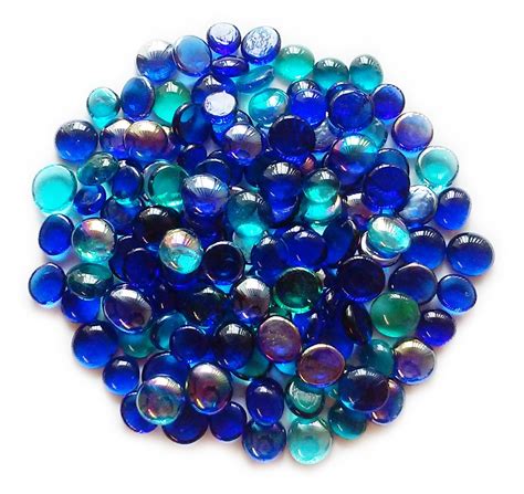 100 Shades Of Blue Mix Glass Gems Stones Mosaic Pebbles Centerpiece