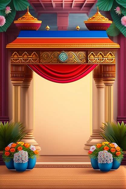 Premium Photo A Stage With A Banner That Says The Word On It