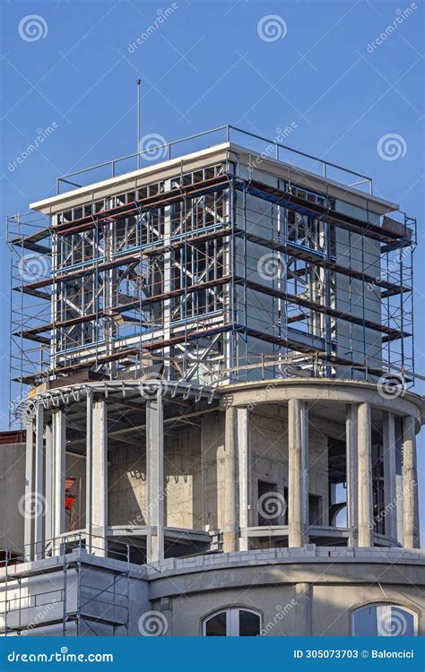 Tower Cube Construction Stock Image Image Of Concrete 305073703