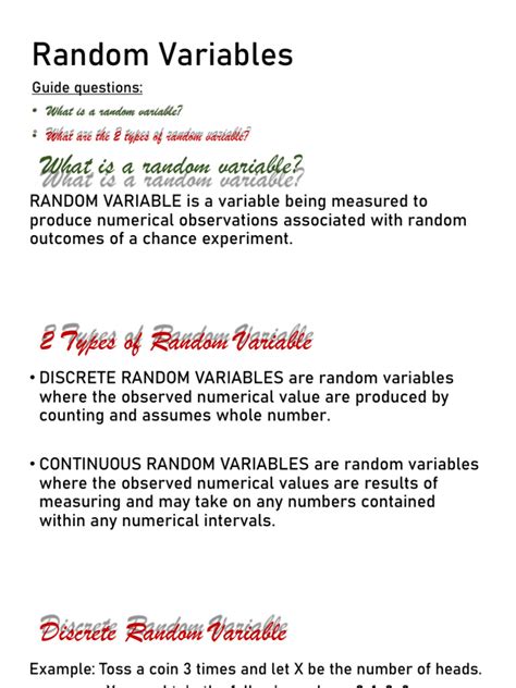Stat Prob Random Variables Pdf