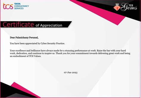 Palanichamy Perumal On Linkedin Gems Tcser Tcs Appreciationpost