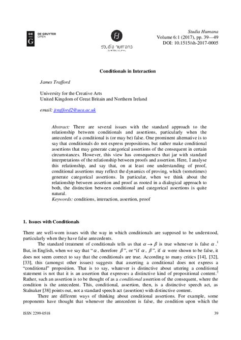 Pdf Conditionals In Interaction