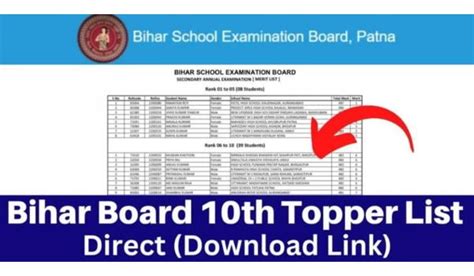 Bihar Board 10th Topper List 2024 | Check PDF BSEB Matric District Wise ...