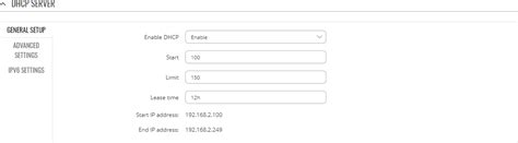 File Networking Rutos Manual Interfaces Interface Configuration Dhcp Server General Setup Lan