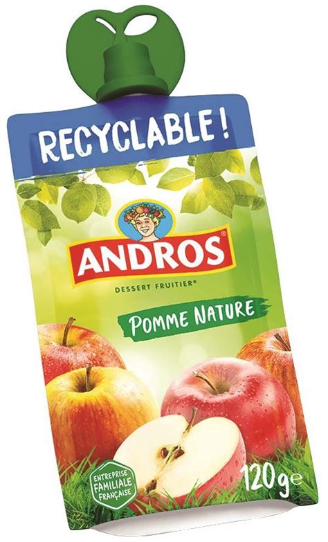Compote De Pommes Allégée En Sucres Andros Carton De 20 Gourdes