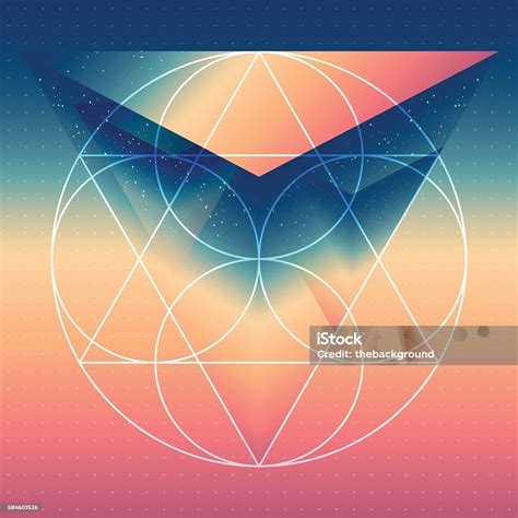 Abstract Isometric Prism With The Reflection Of The Space Stock Illustration Download Image