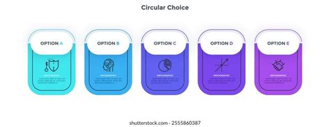 Diagram 5 Rectangular Elements Placed Horizontal Stock Vector Royalty