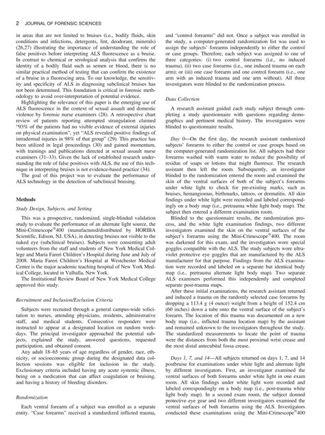 Alternate Light Source Usage To Detect Bruising Is This Evidence