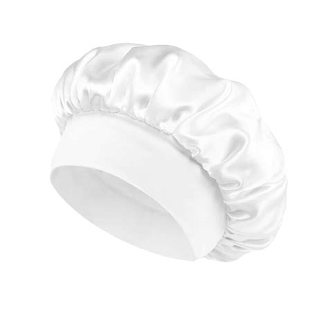 Satin Bonnet For Curly Hair Bonnet Silk Bonnet For Sleeping White Women Sleep Cap Silk Night Cap